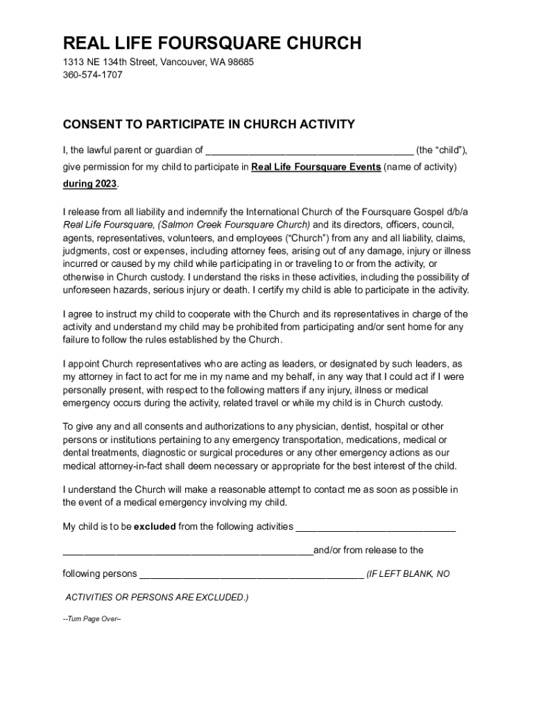 Fillable Online Permission Slip/Consent to Participate Fax Email Print - pdfFiller