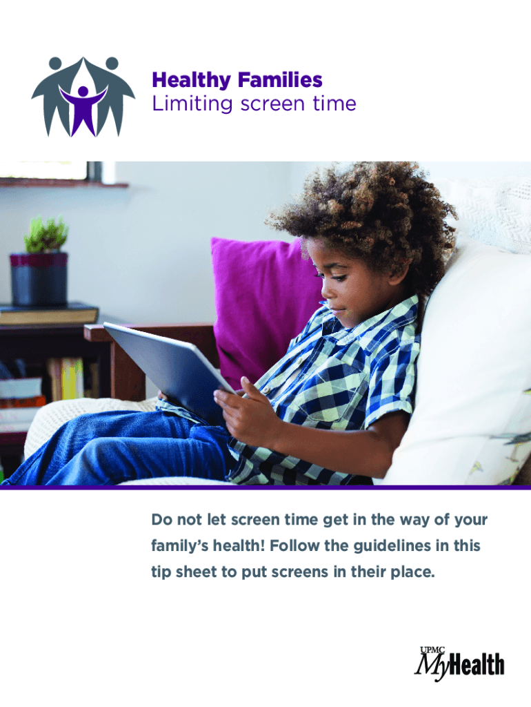 Fillable Online Healthy screen time and digital technology use ...