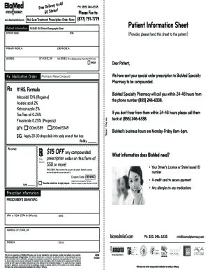Fillable Online # H5. Formula - BioMed Specialty Pharmacy Fax Email ...