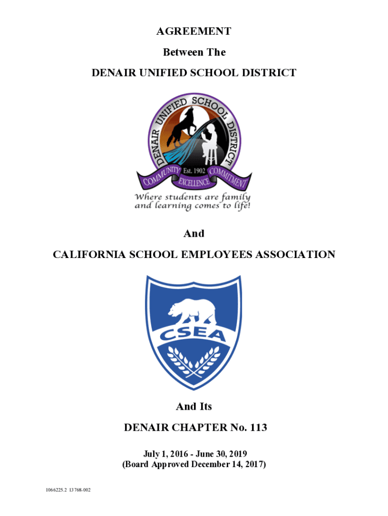 Fillable Online CSEA Agreement 20162019 revised 11202017 Fax Email ...