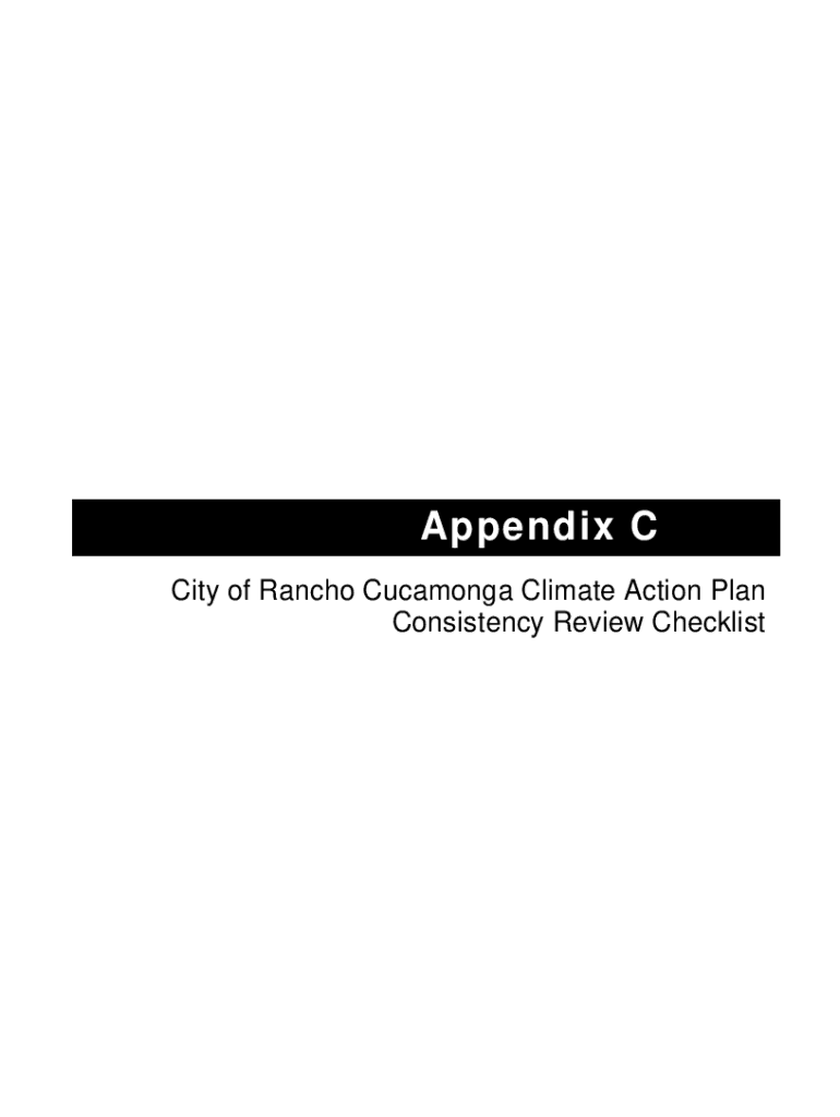 Fillable Online Appendix C - City Of Rancho Cucamonga Climate Action ...