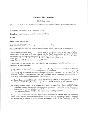 Fillable Online Form of Bid Security Fax Email Print - pdfFiller