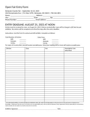 Fillable Online Open-Fair-Entry-Form Fax Email Print - pdfFiller