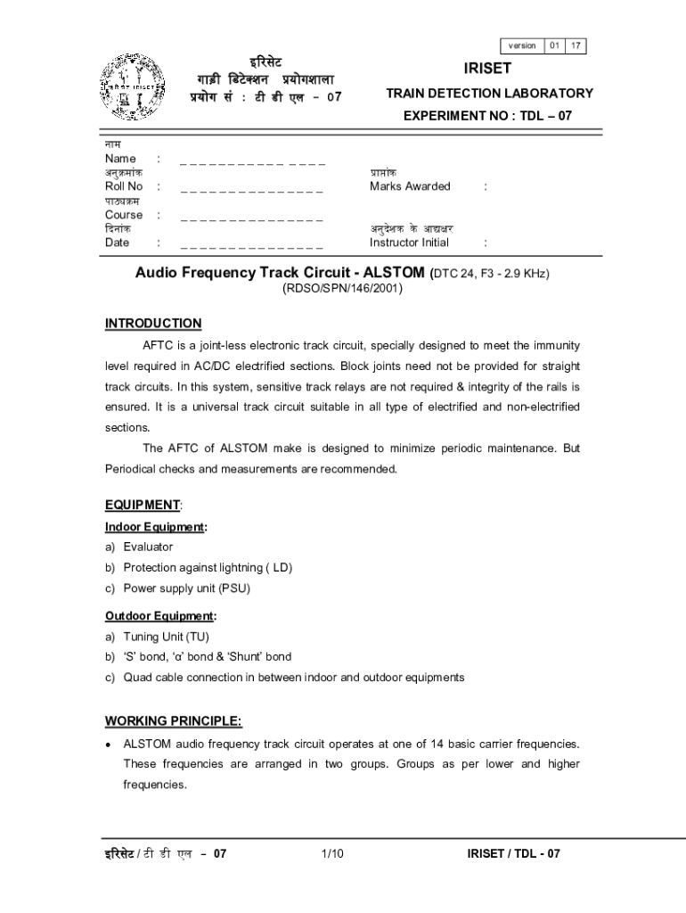 Fillable Online Next Generation Track Circuits - Federal Railroad Administration Fax Email Print ...