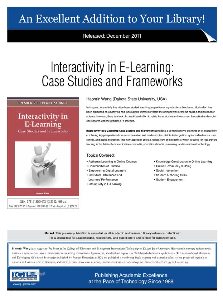 Fillable Online Interactivity in E-Learning: Case Studies and ...