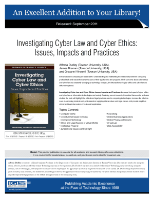 Fillable Online Investigating Cyber Law and Cyber Ethics: Issues ...