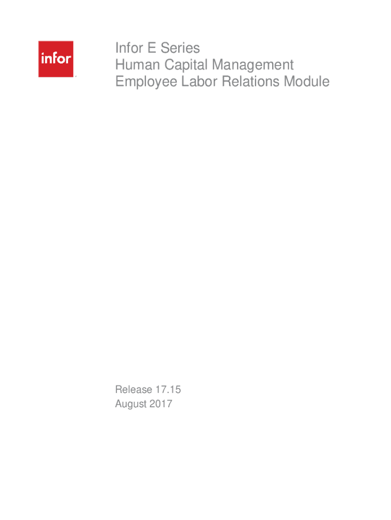 Fillable Online Employee Labour Relations Module. Infor E Series Fax ...