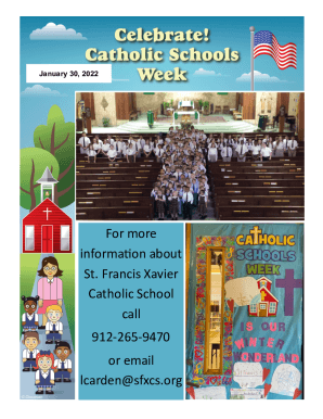 Fillable Online For more information about St. Francis Xavier Catholic ...