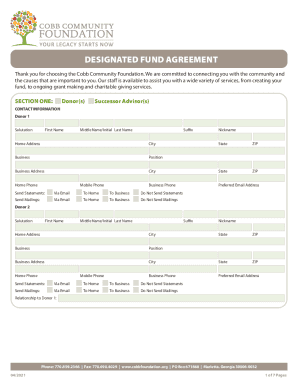 Fillable Online DONOR-ADVISED FUND AGREEMENT FOR AN ... Fax Email Print - pdfFiller