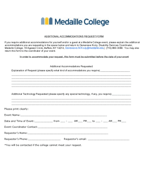Fillable Online Additional Accommodations Request Form Fax Email Print ...