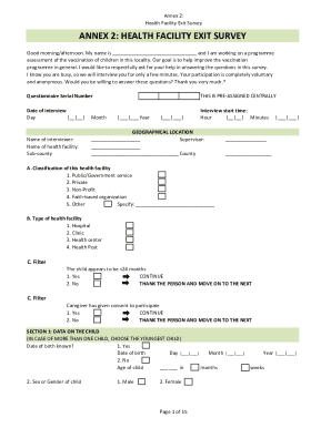 Fillable Online Monitoring patient care through health facility exit ...