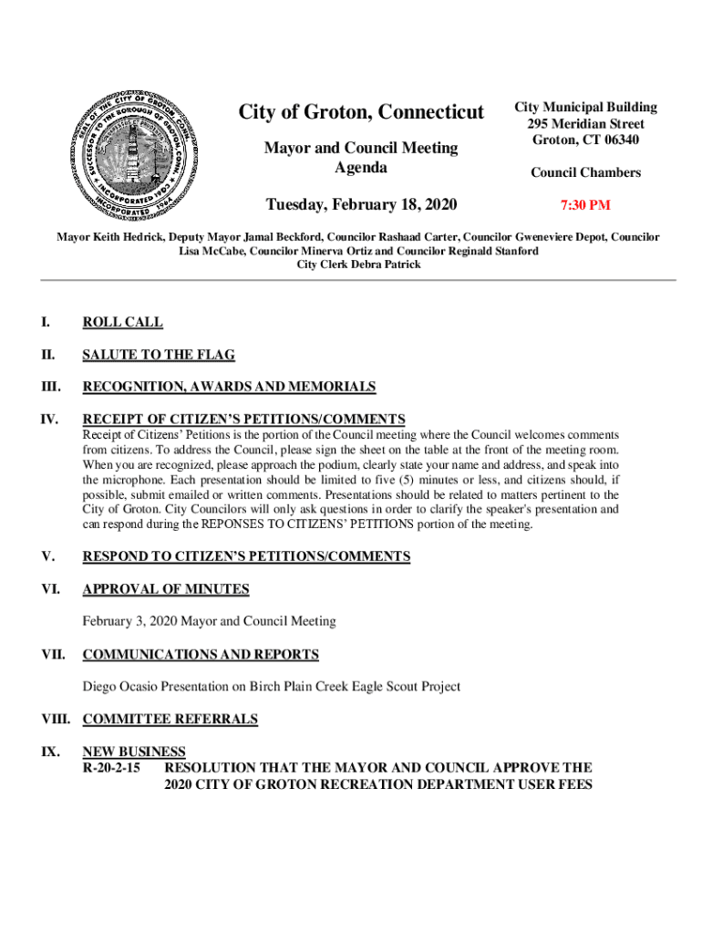 Fillable Online Mayor Keith Hedrick, Deputy Mayor Jamal Beckford ...