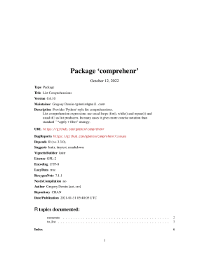 Fillable Online cran r-project comprehenr: List Comprehensions version ...