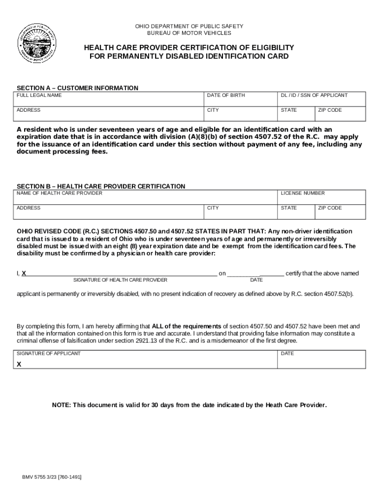 state ID card - Ohio BMV - publicsafety ohio Doc Template | pdfFiller
