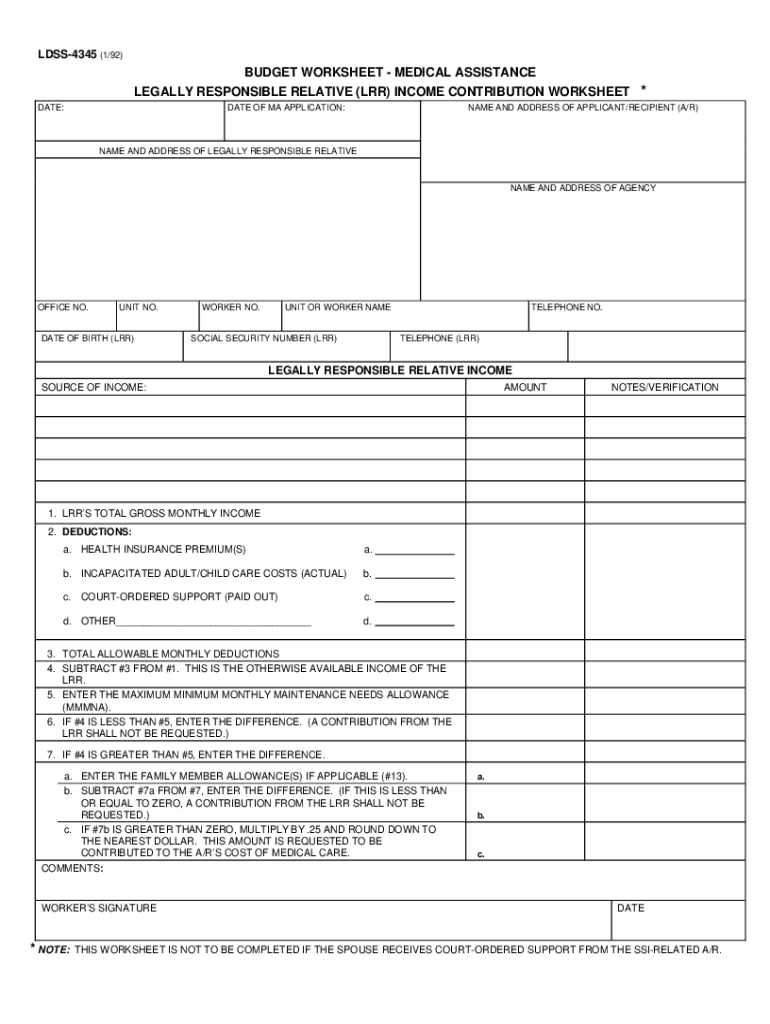 Fillable Online CW 30 (1/20) - CalWORKs Budget Worksheet ( ... Fax ...