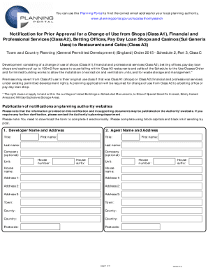 Fillable Online Prior approval for change of use from Financial and ...