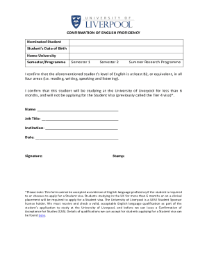 Fillable Online English language proficiency form Fax Email Print ...