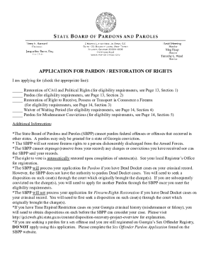 Fillable Online PARDON APPLICATION (Read and follow the attached ...