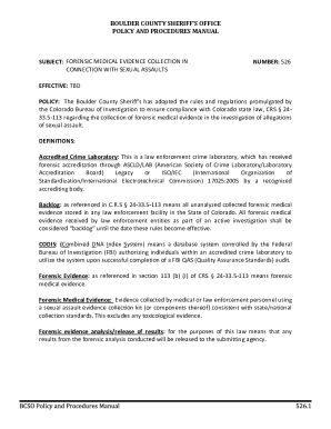 Fillable Online Boulder County Sheriff's Office Policy and Procedures ...