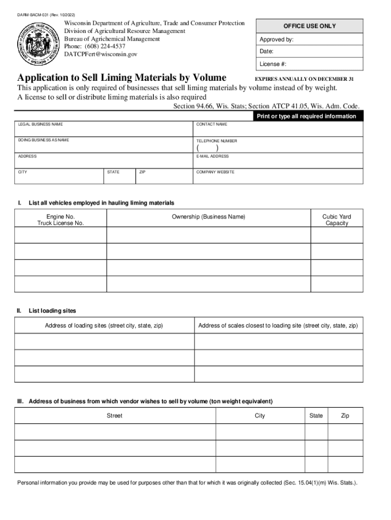Fillable Online datcp wi Application for Permit to Distribute Nonagricultural or Special ... Fax ...