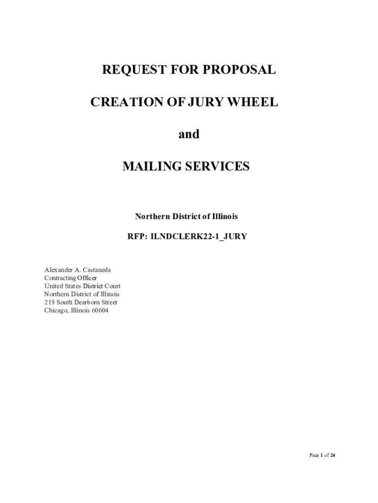 Fillable Online REQUEST FOR PROPOSAL CREATION OF JURY WHEEL ... Fax ...