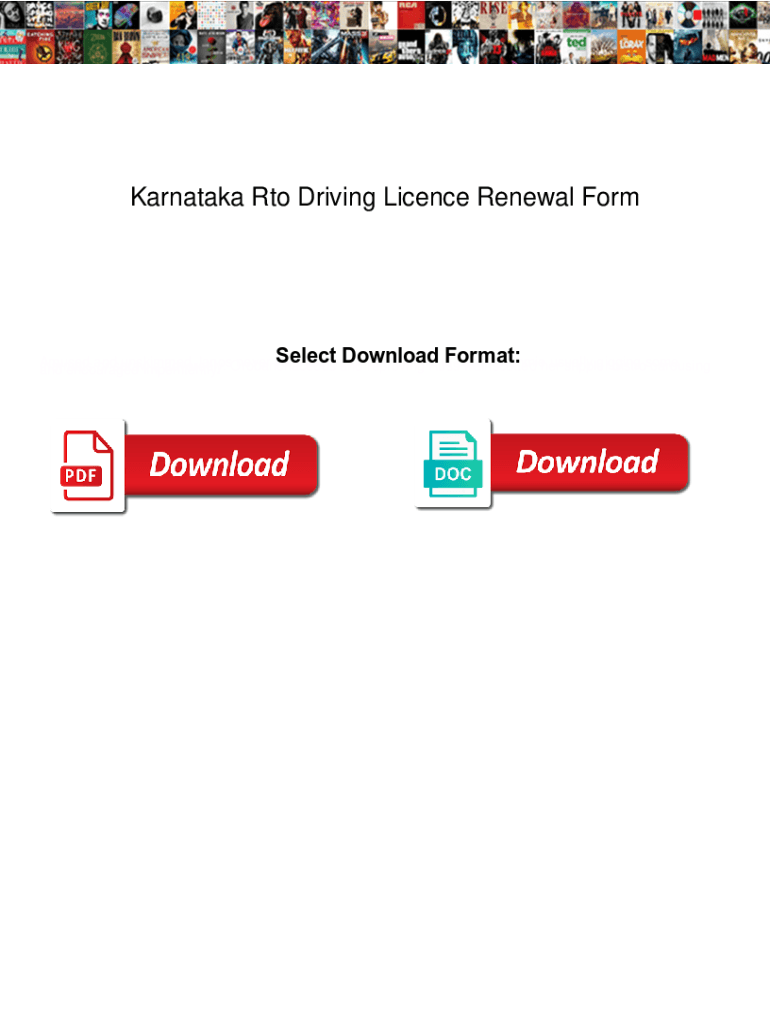 Fillable Online Karnataka Rto Driving Licence Renewal Form. Karnataka ...