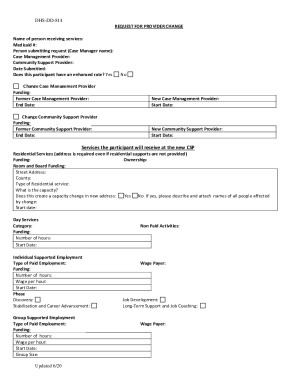 Fillable Online dhs sd Provider Change Request Form Fax Email Print ...