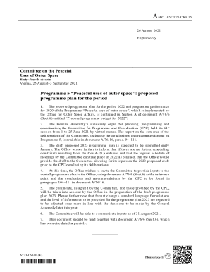 Fillable Online Programme 5 Peaceful uses of outer space Fax Email ...
