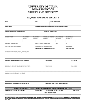 Fillable Online EVENT SECURITY FORM Fax Email Print - pdfFiller