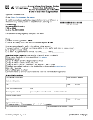 Fillable Online School License Application - WA DOL Fax Email Print - pdfFiller