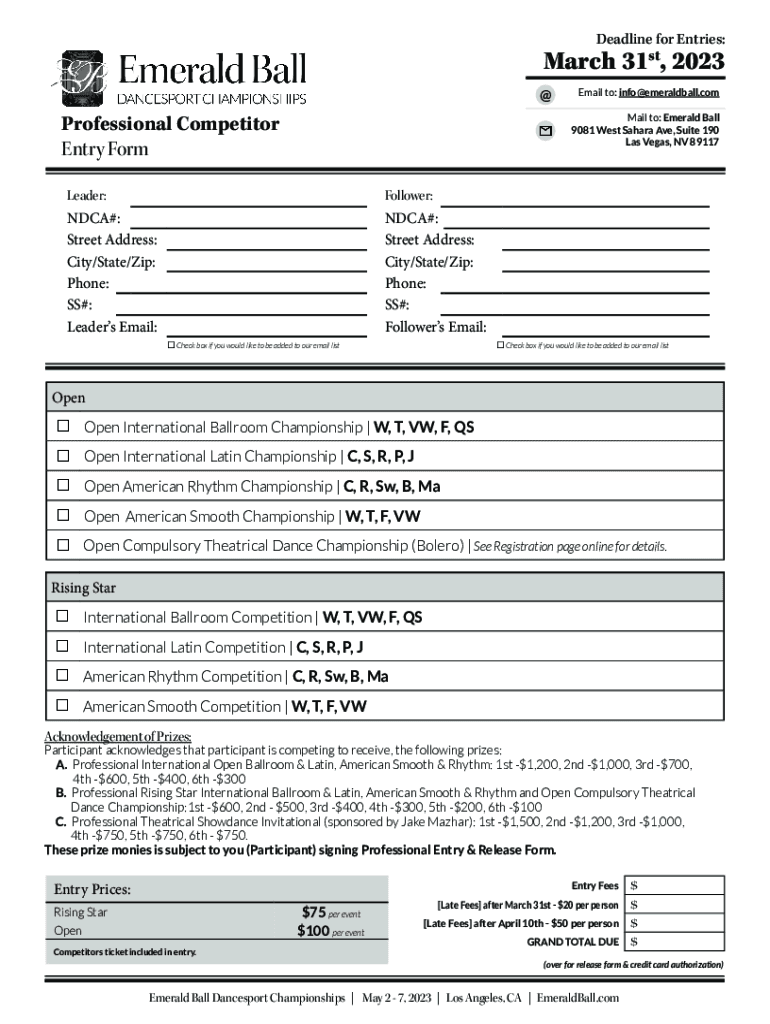 Fillable Online MIB DANCE TOUR Fax Email Print - pdfFiller