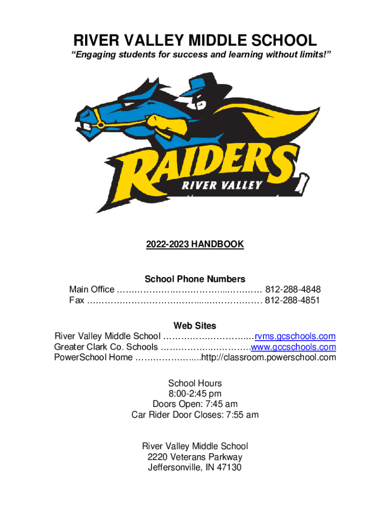 Fillable Online River Valley Middle School - Greater Clark County ...