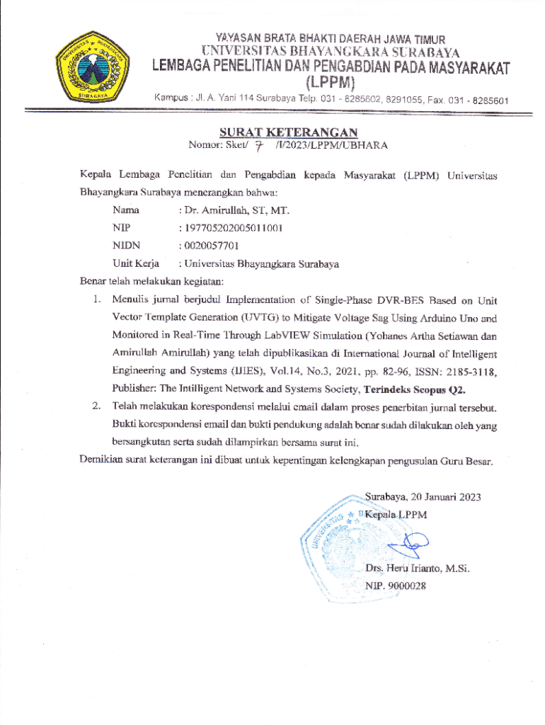 Fillable Online LEMBAGA PENELITIAN DAN PENGABDIAN PADA MASYARAKAT Fax Email Print - pdfFiller