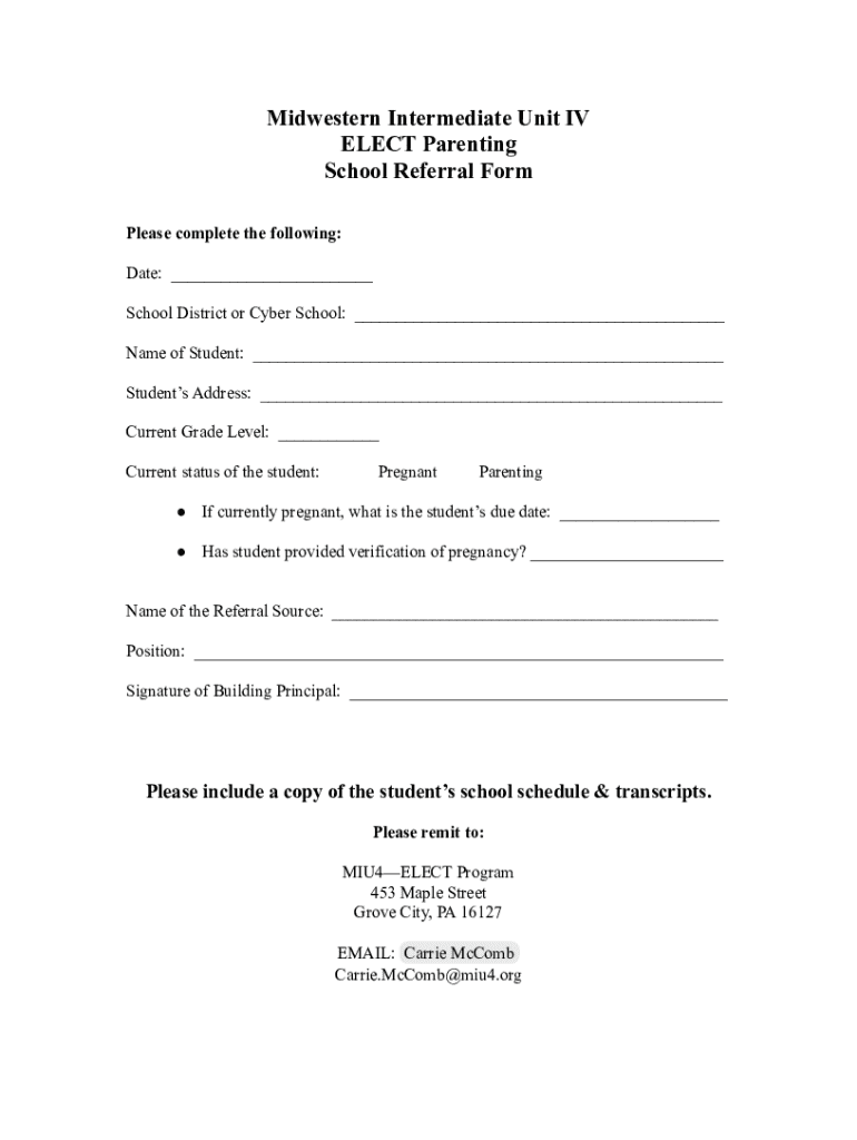 Fillable Online Referral Form.School Referral.IU website.docx Fax Email ...