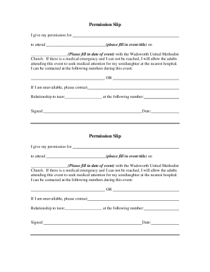 Fillable Online Permission Slip/Emergency Medical Form Fax Email Print ...