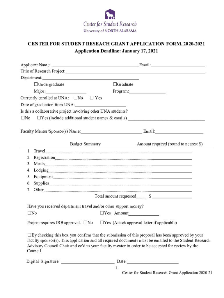 Fillable Online university research grant application Fax Email Print - pdfFiller