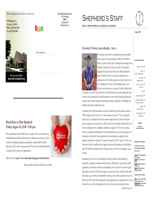 Fillable Online Holy Shepherd Lutheran Church, Saint John, Indiana Fax ...