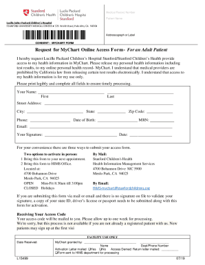 Fillable Online lucile salter packard children's hospital at stanford ...