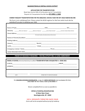 Fillable Online PROOF OF RESIDENCY REQUIREDTAX BILL/UTILITY ... Fax ...