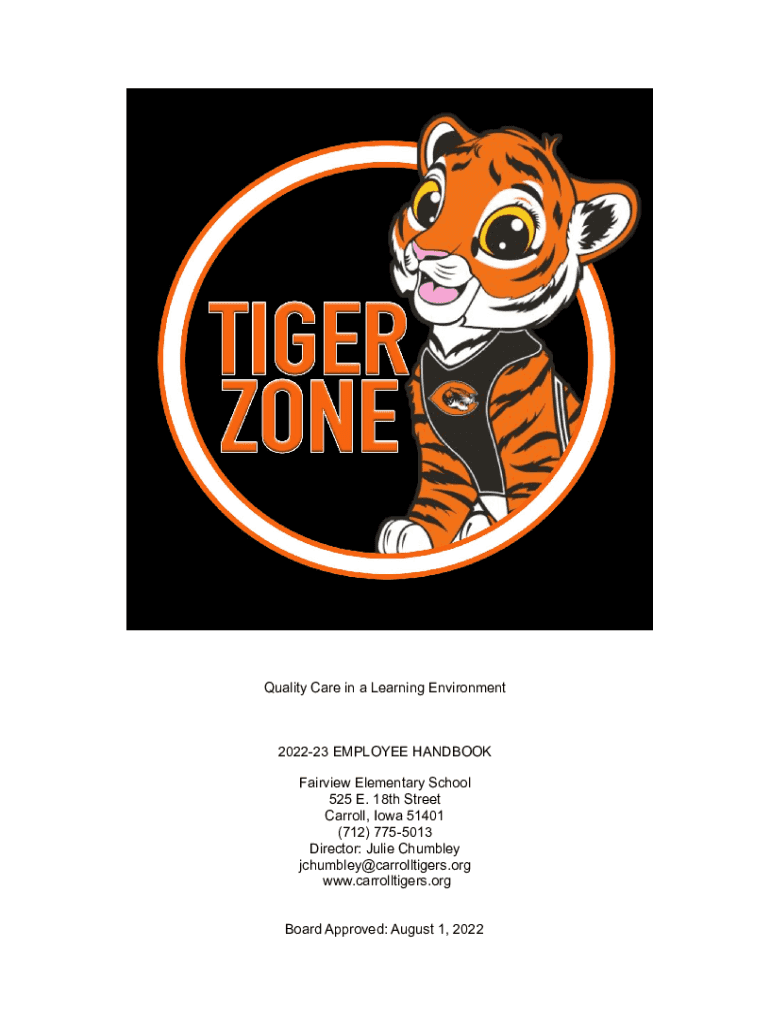 Fillable Online 22-23 Tiger Zone Employee handbook.docx Fax Email Print ...