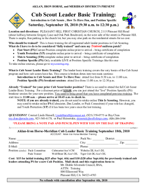 Fillable Online Cub Scout Leader Basic Training: Fax Email Print ...