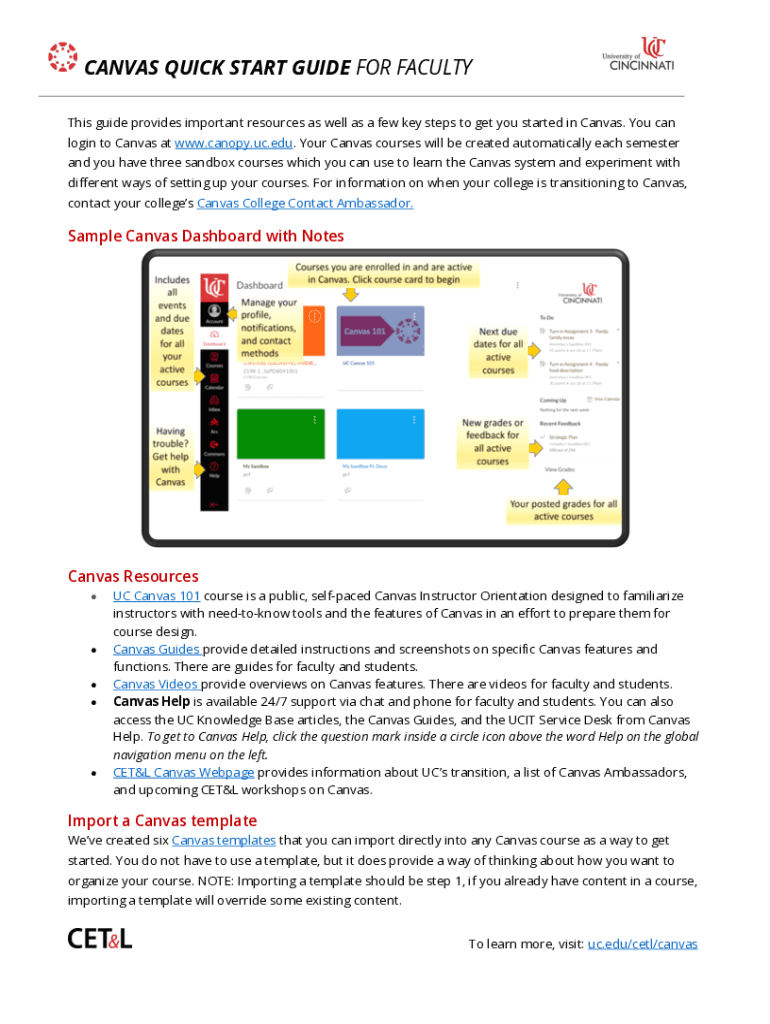Fillable Online Getting Started with Canvas as an Instructor Fax Email Print - pdfFiller