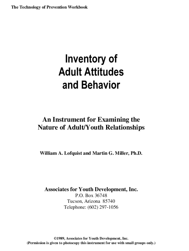Fillable Online Reliability and Validity of the Inventory of Adult ...