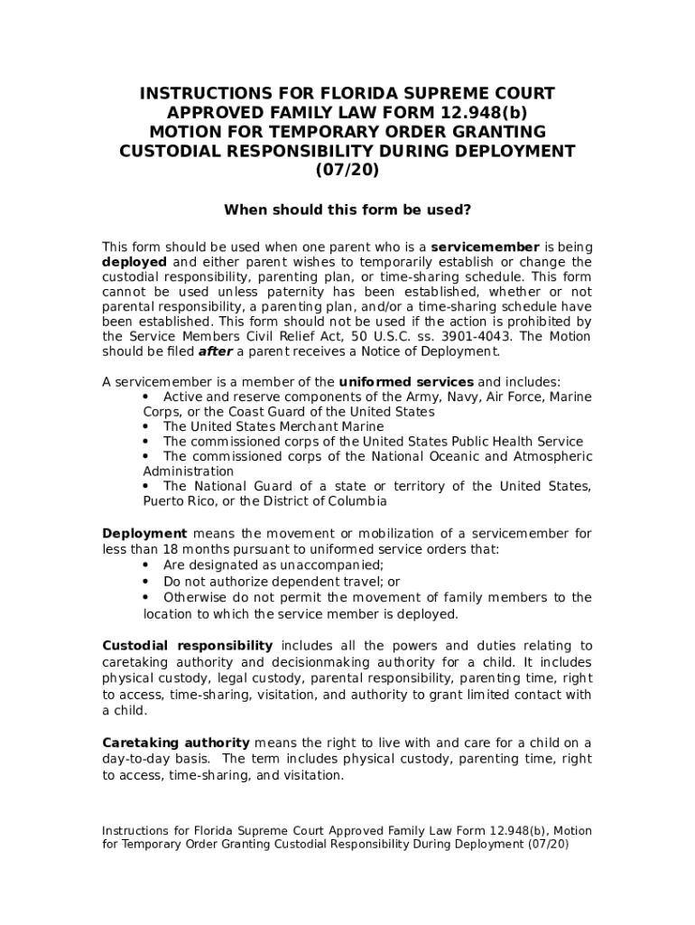 Florida Supreme Court Approved Family Law 12.948( ... Doc Template ...