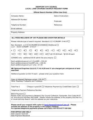 Fillable Online Local Land Charges search request form Fax Email Print ...