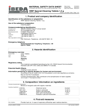 Fillable Online REFERENCE DATA SHEET ON SAFETY DATA SHEETS Fax Email ...