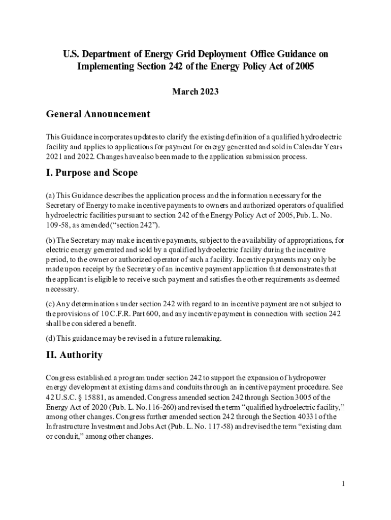 Fillable Online Grid Deployment Office Draft Guidance on Implementing ...