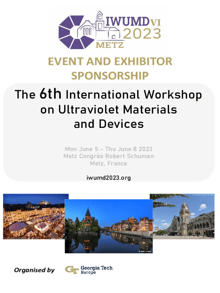 Fillable Online Sixth international workshop on UV Materials and Devices Fax Email Print - pdfFiller