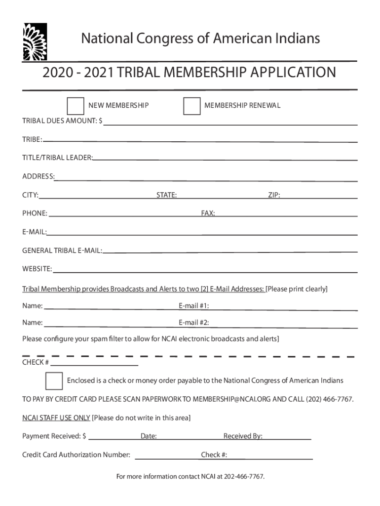 Fillable Online Tribal Enrollment Process - Tribes Fax Email Print ...