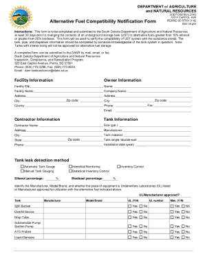 Fillable Online UST alternative fuel compatibility form Fax Email Print - pdfFiller